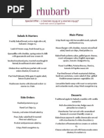 Dinner A La Carte Menu Sample | PDF | Desserts | Salad