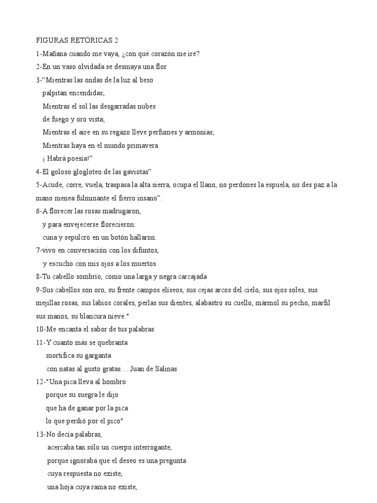 Figuras Retóricas en Poesía | PDF