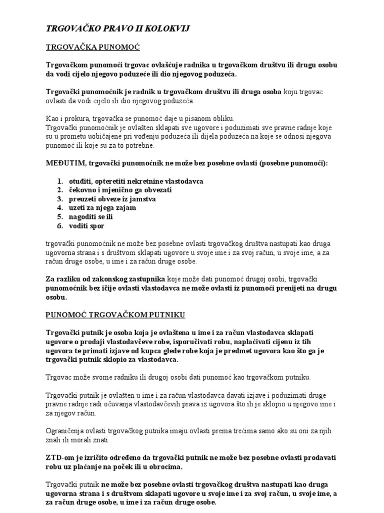 Trgovacko Pravo II | PDF