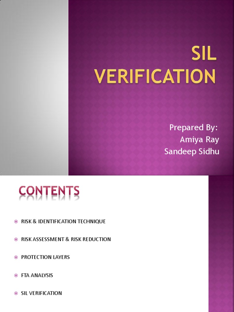 Sil Verification | Risk | Safety