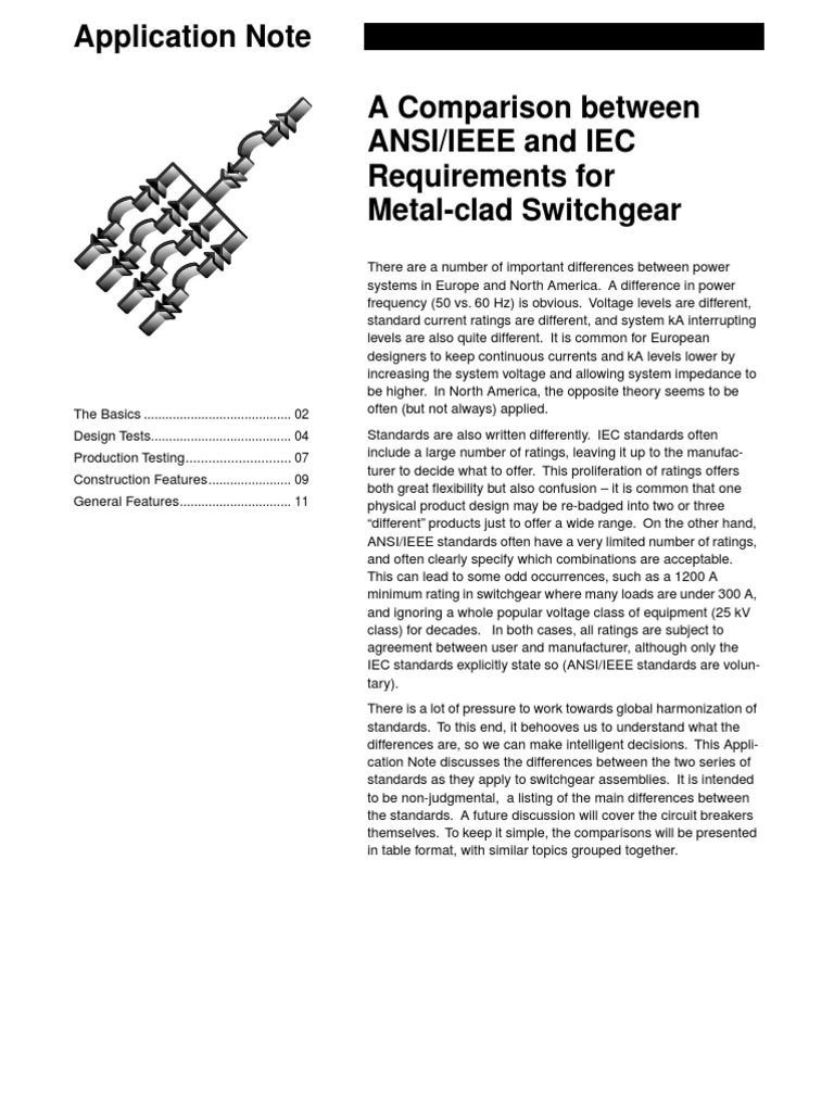 Comparison Between ANSI and IEC - MetalCladSwitcgear | PDF | Electrical ...