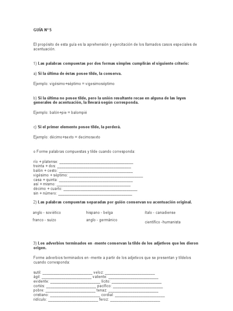 Casos Especiales de Acentuación | PDF | Lengua española | Adverbio