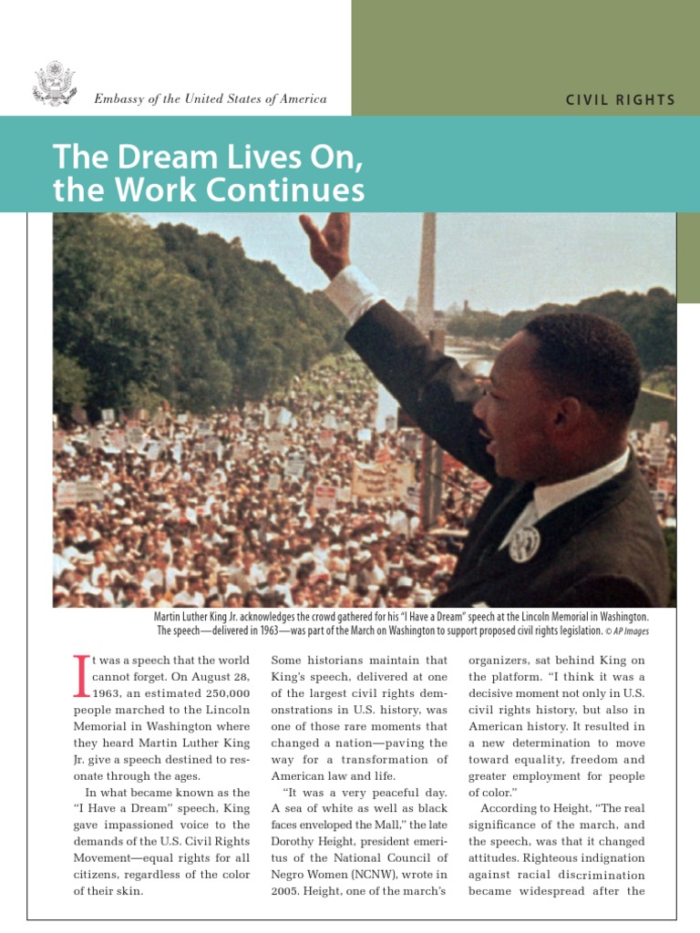 The Dream Lives On | PDF | African American Civil Rights Movement (1954 ...