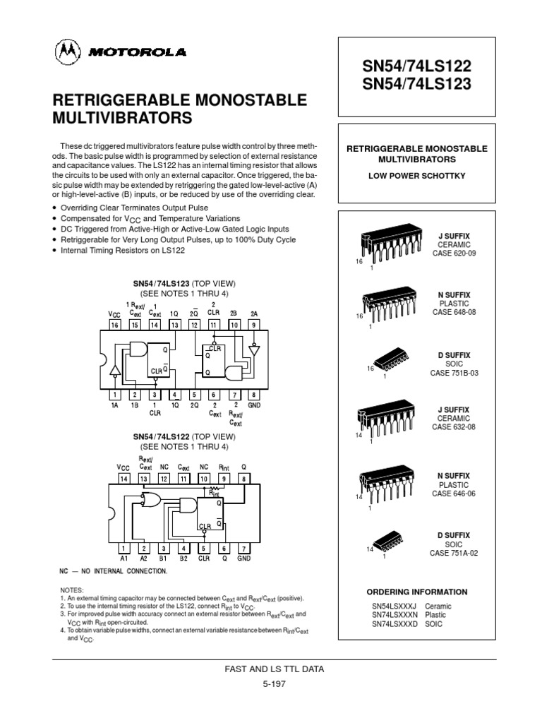 SN74LS123N PDF | PDF | Technology & Engineering