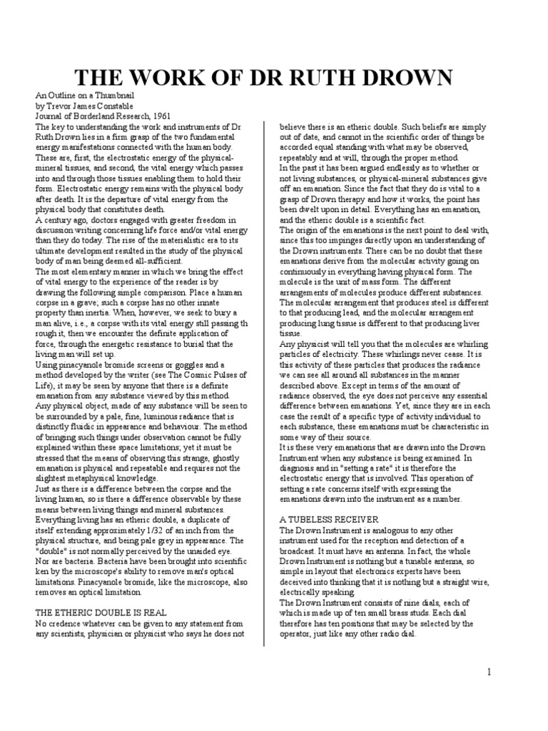 The Work of DR Ruth Drown | PDF | Medical Diagnosis | Molecules