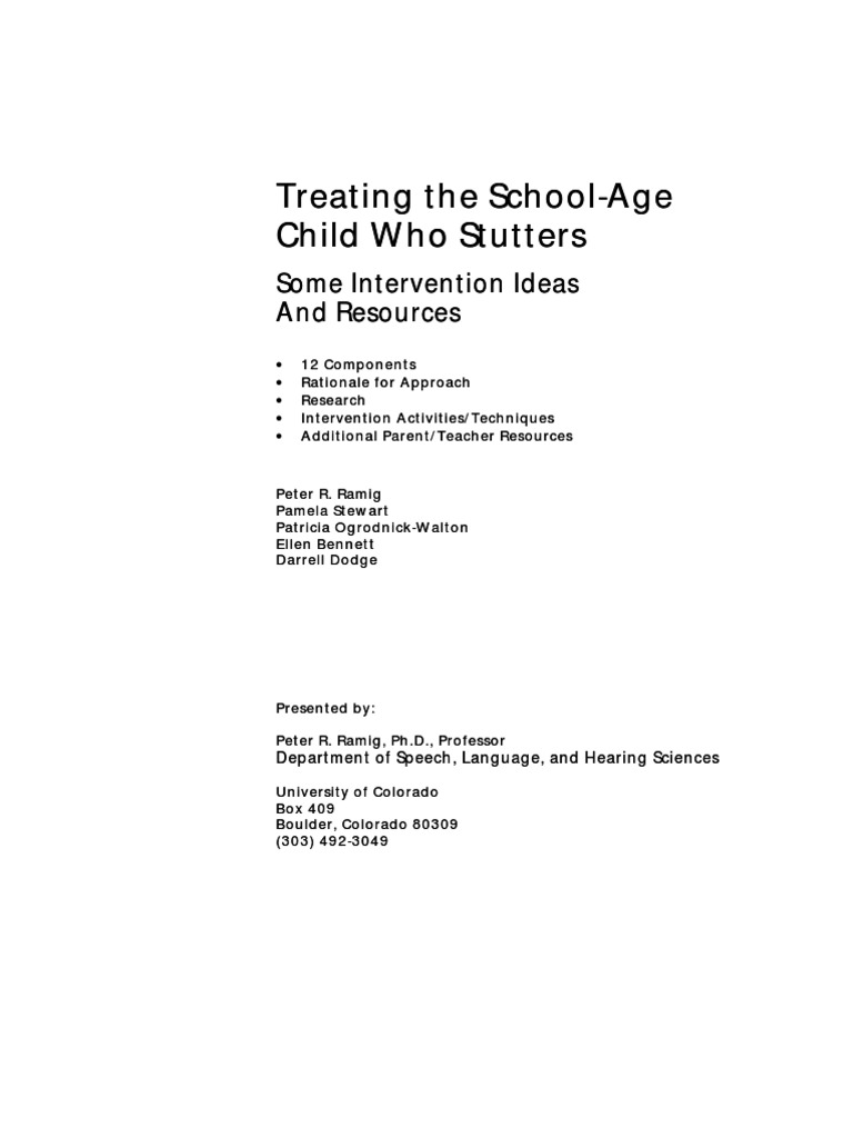 School-Age Stuttering Therapy Guide | PDF