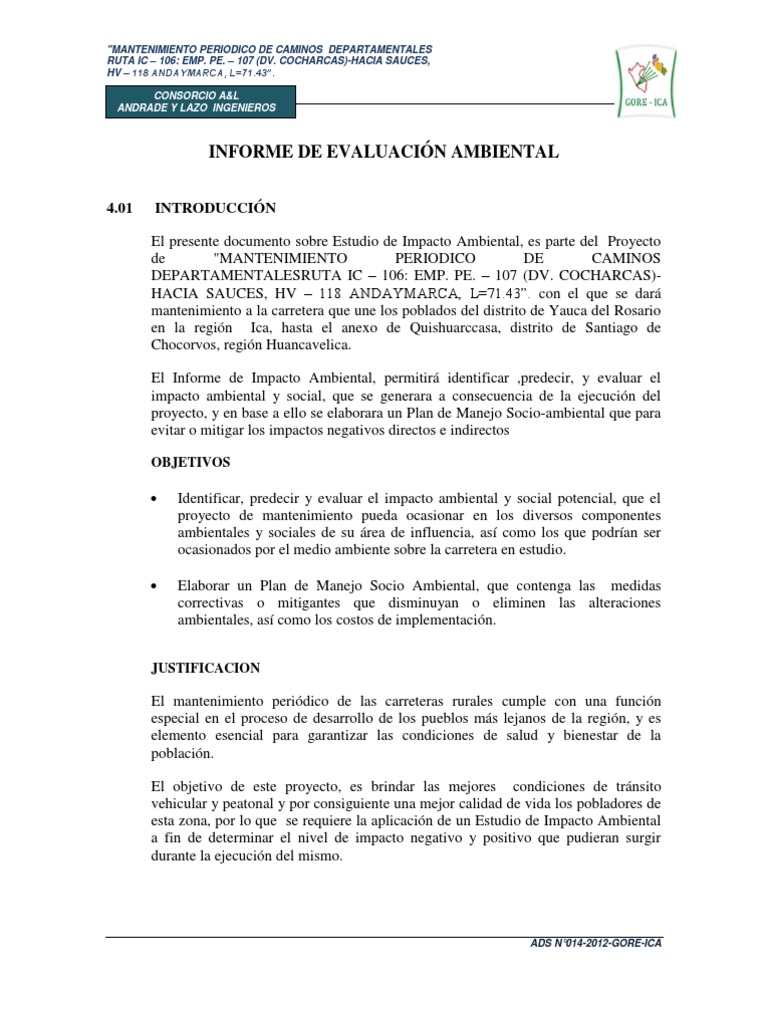 Informe de Evaluacion Ambiental | PDF | Degradación ambiental ...