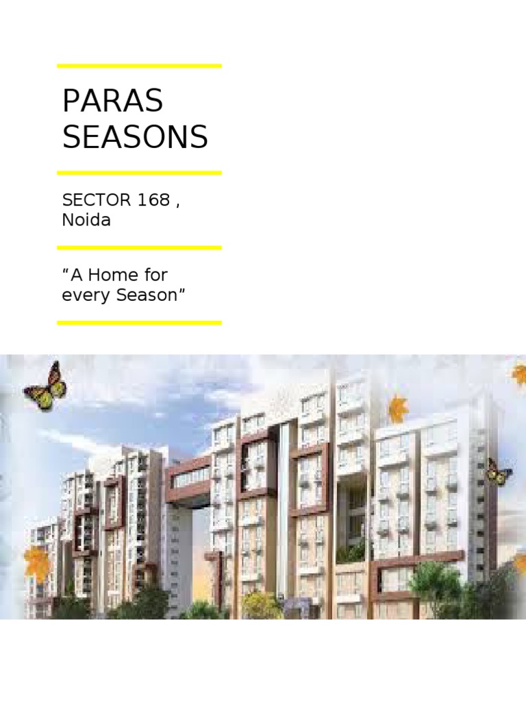 Paras Seasons: SECTOR 168, Noida "A Home For Every Season" | PDF ...