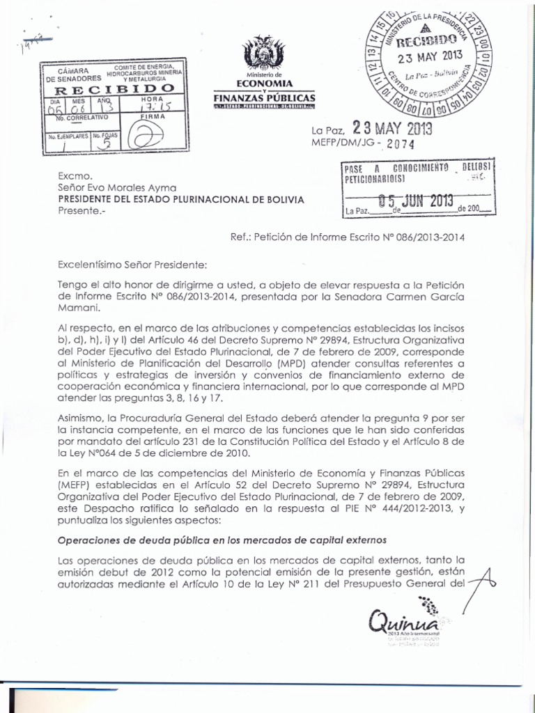 Bonos Soberanos de Bolivia II | PDF | Deuda gubernamental | Bolivia