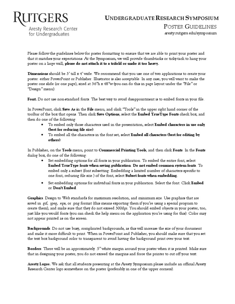 Poster Guidelines | PDF | Typefaces | Media Technology