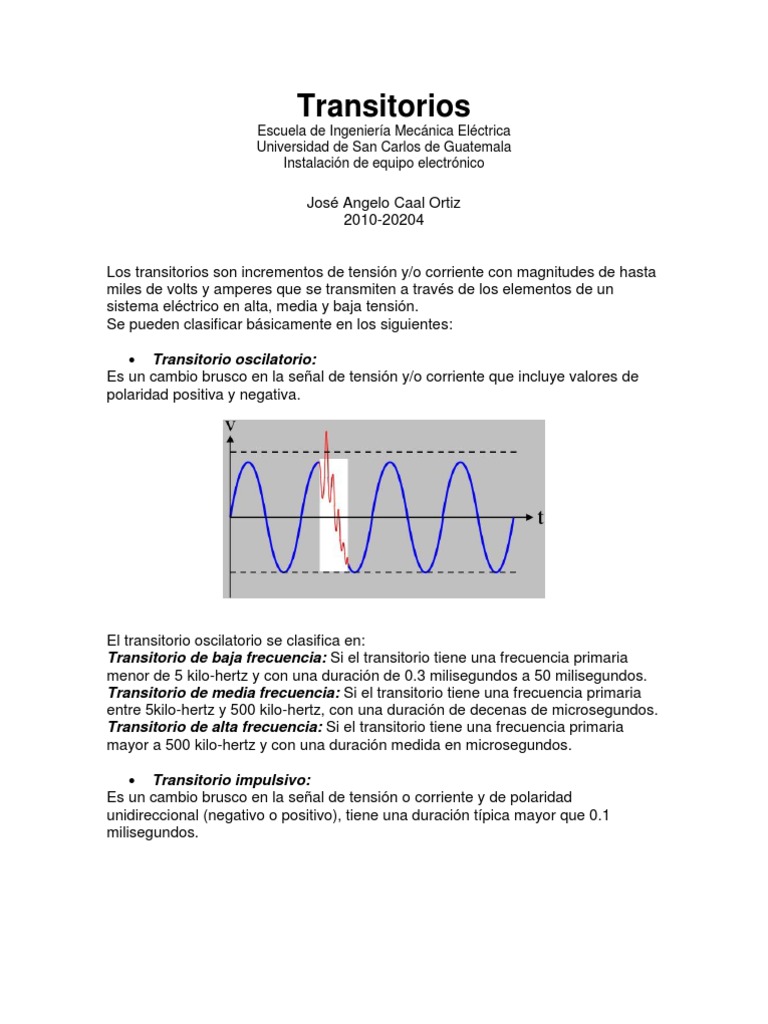 Los Transitorios Son Incrementos de Tensión y | PDF | Electricidad ...
