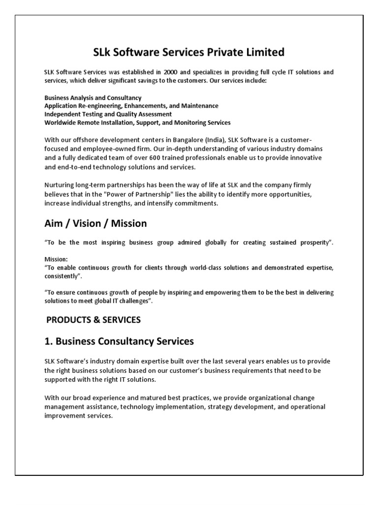 SLK Software | PDF | Supply Chain Management | Itil
