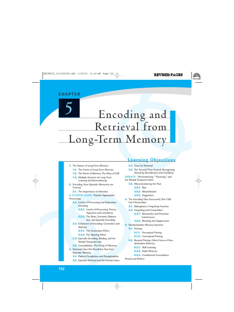 Encoding and Retrieval From Long-Term Memory | PDF | Memory | Recall (Memory)