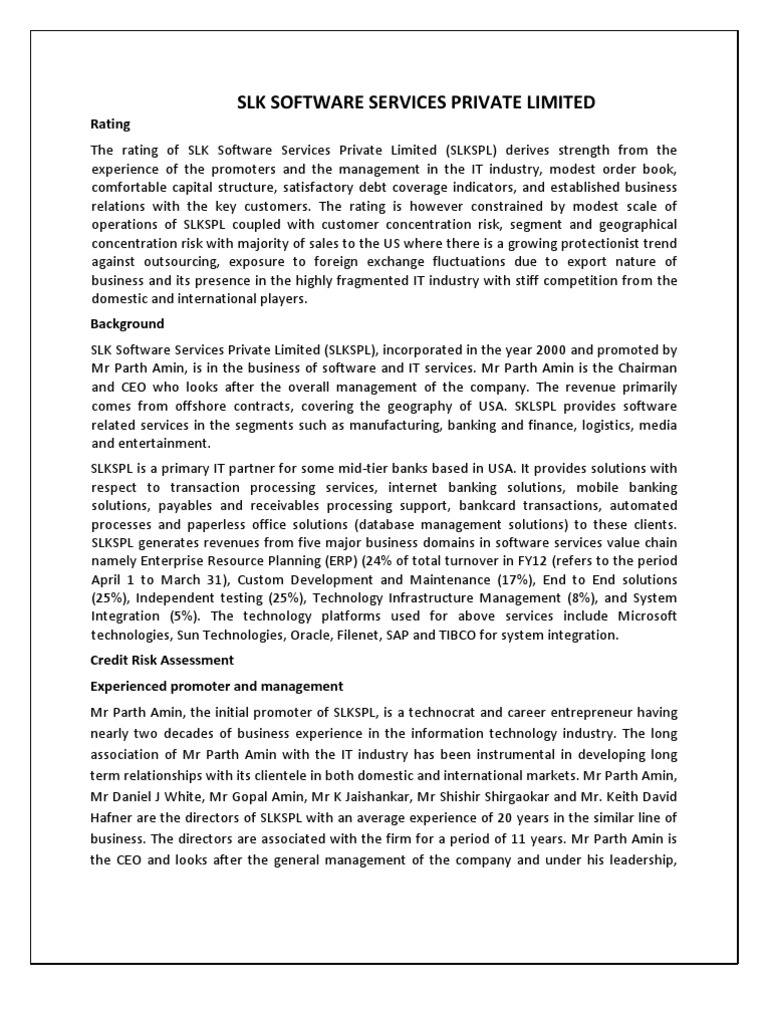 SLK Software Services Private Limited | PDF | Foreign Exchange Market ...