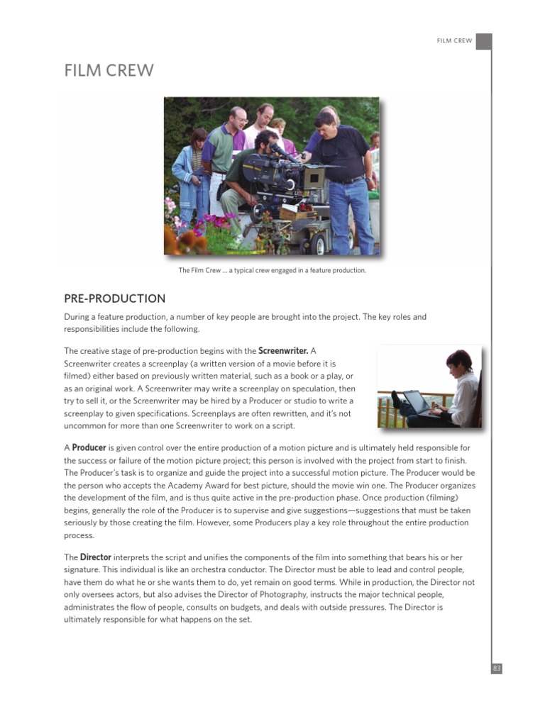 Key Roles in Film Production Crew | PDF | Art