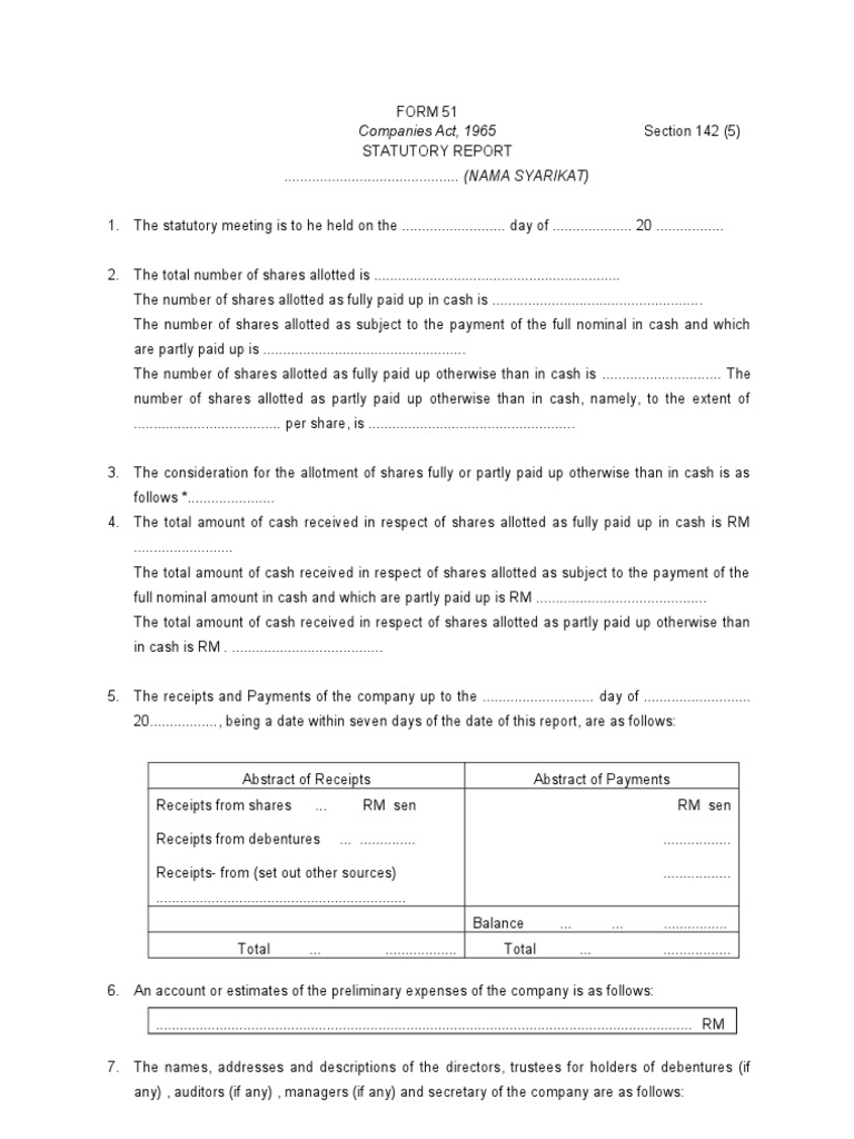 Form 51 Statutory Report | PDF | Identity Document | Government