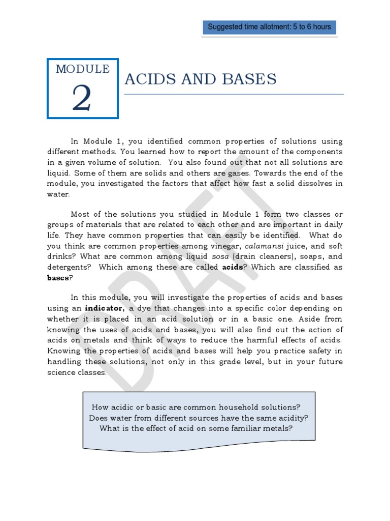 Grade 7 Science Module | PDF | Sodium Bicarbonate | Ph