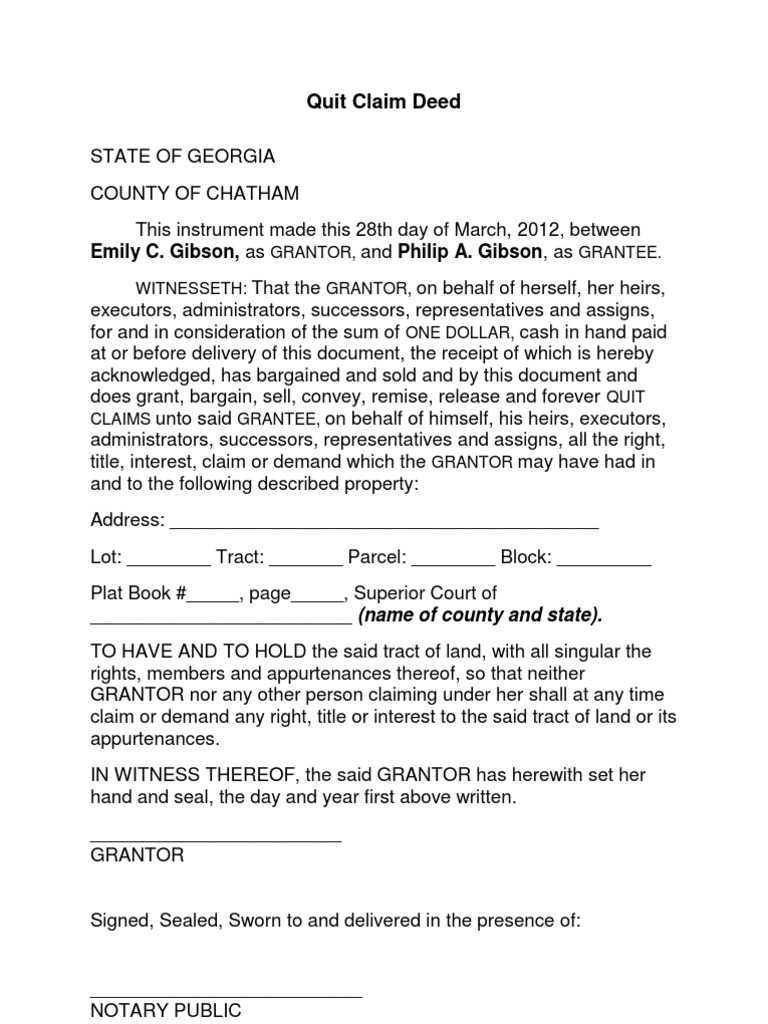 Quit Claim Deed | PDF | Politics | Law