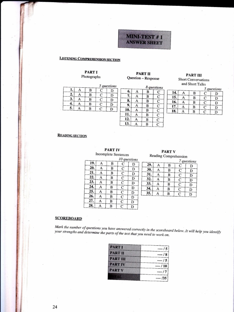 Toeic Bridge Mini Test 1 PDF | PDF