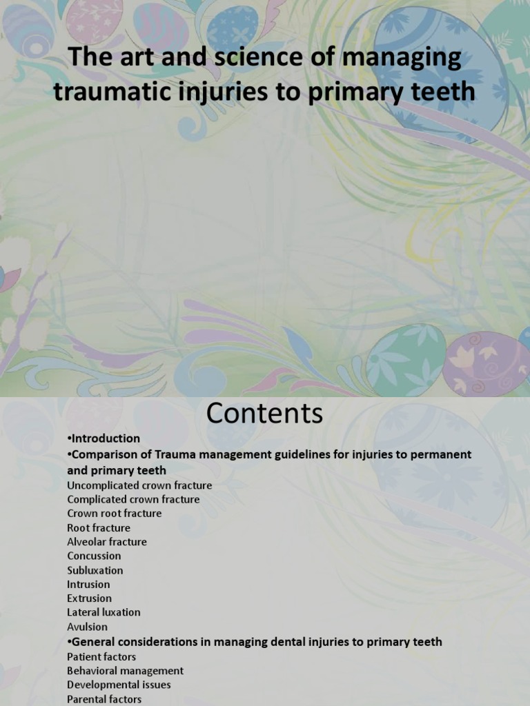Traumatic Injuries | PDF | Tooth Enamel | Dentistry