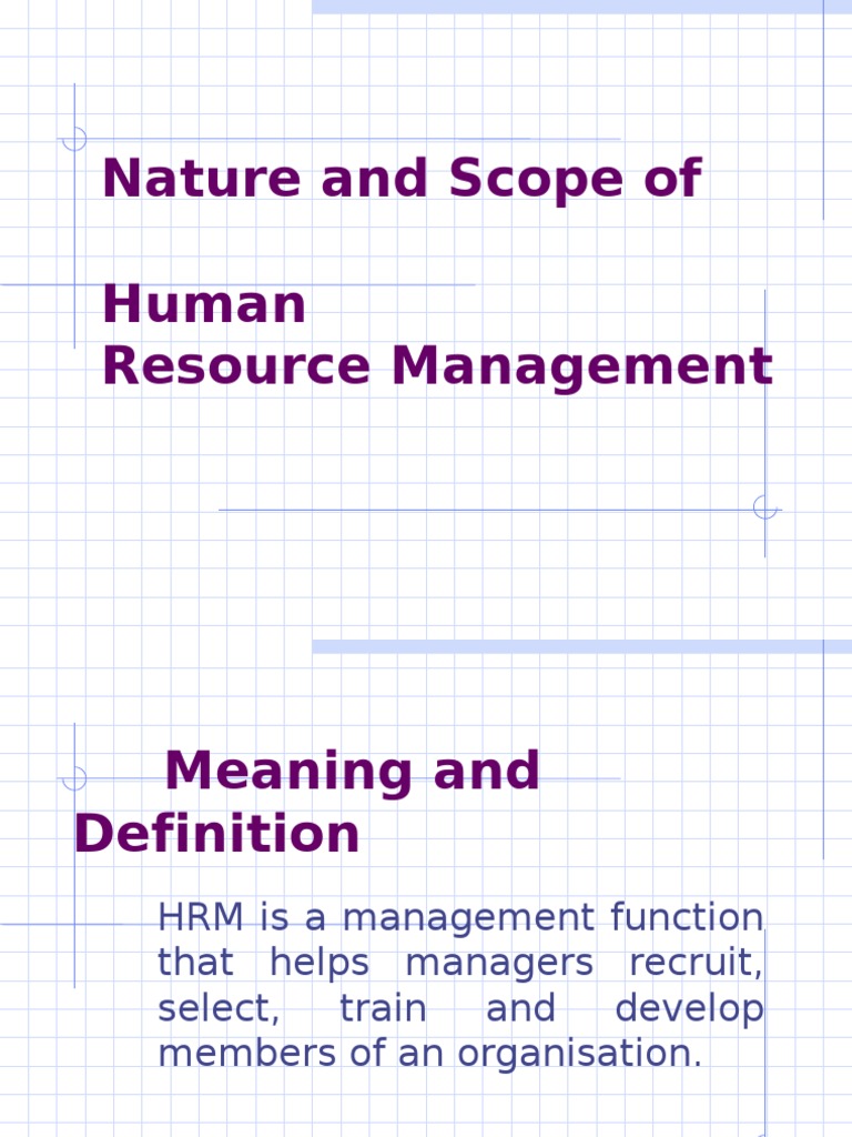 Nature and Scope of Human Resource Management | PDF | Human Resource ...
