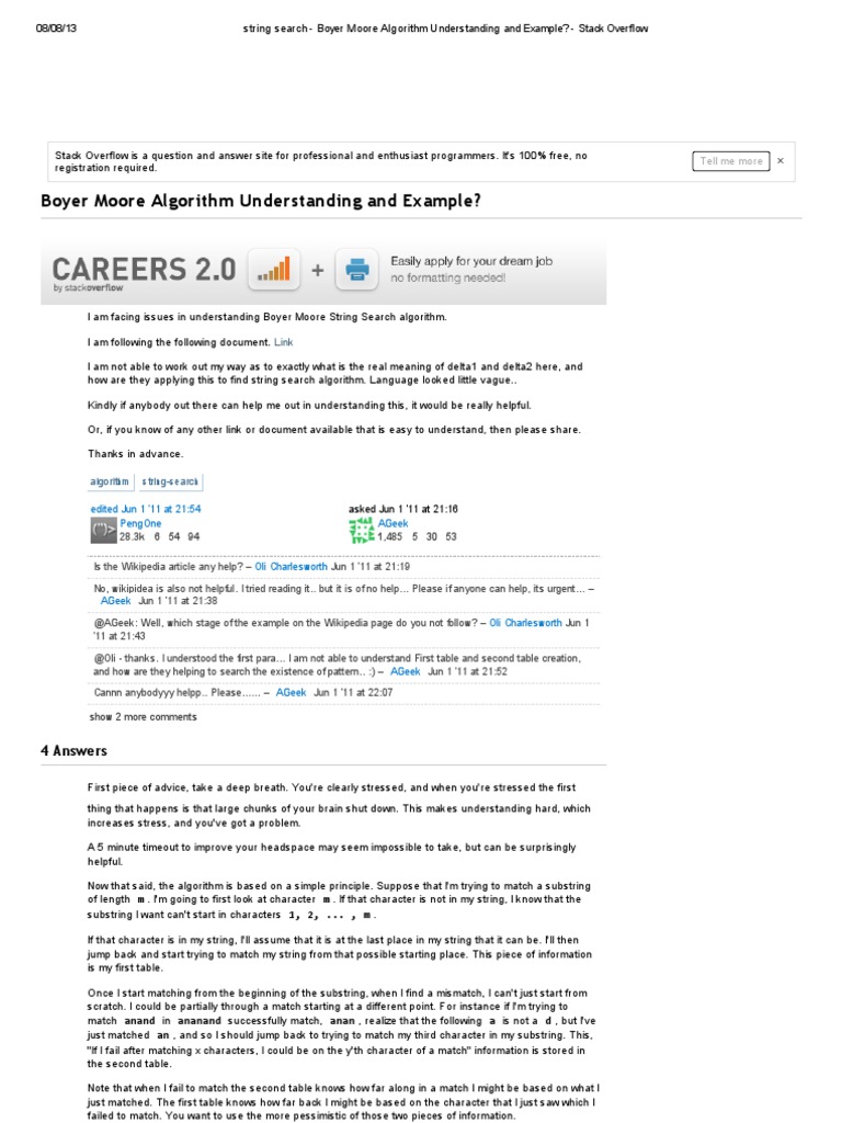 String Search - Boyer Moore Algorithm Understanding and Example - Stack ...