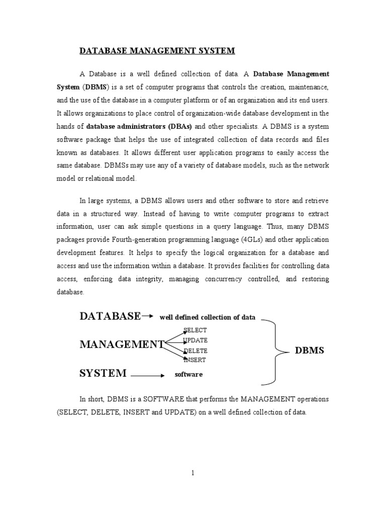DBMS - Manage Data Efficiently | PDF | Spreadsheet | Databases
