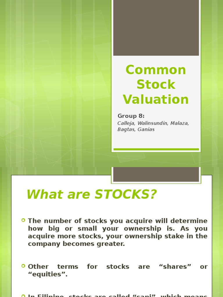 Common Stock Valuation Explained | PDF | Stocks | Valuation (Finance)