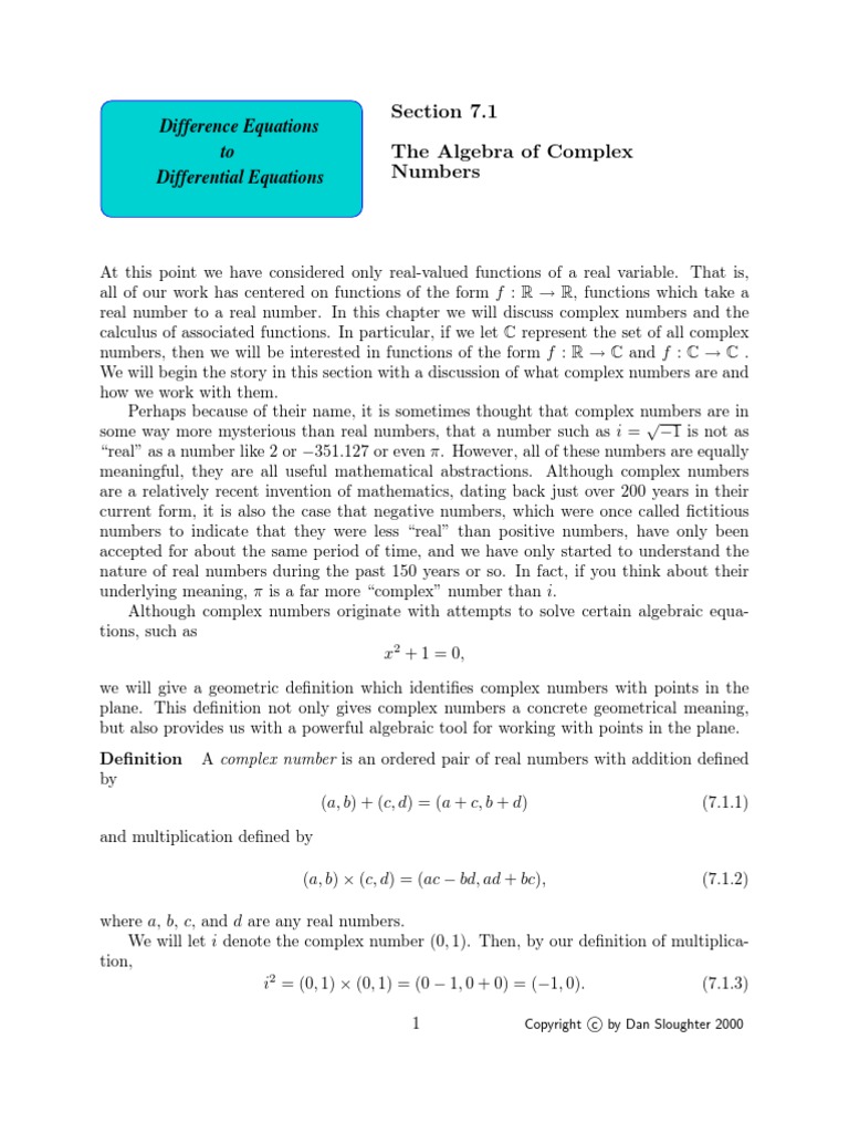 Algebra of Complex Numbers PDF | PDF | Business