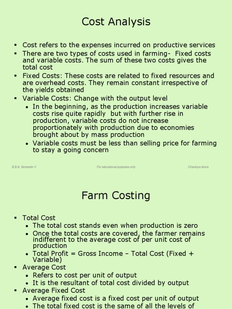 Farm Costing and Budgeting | PDF | Profit (Accounting) | Marginal Cost