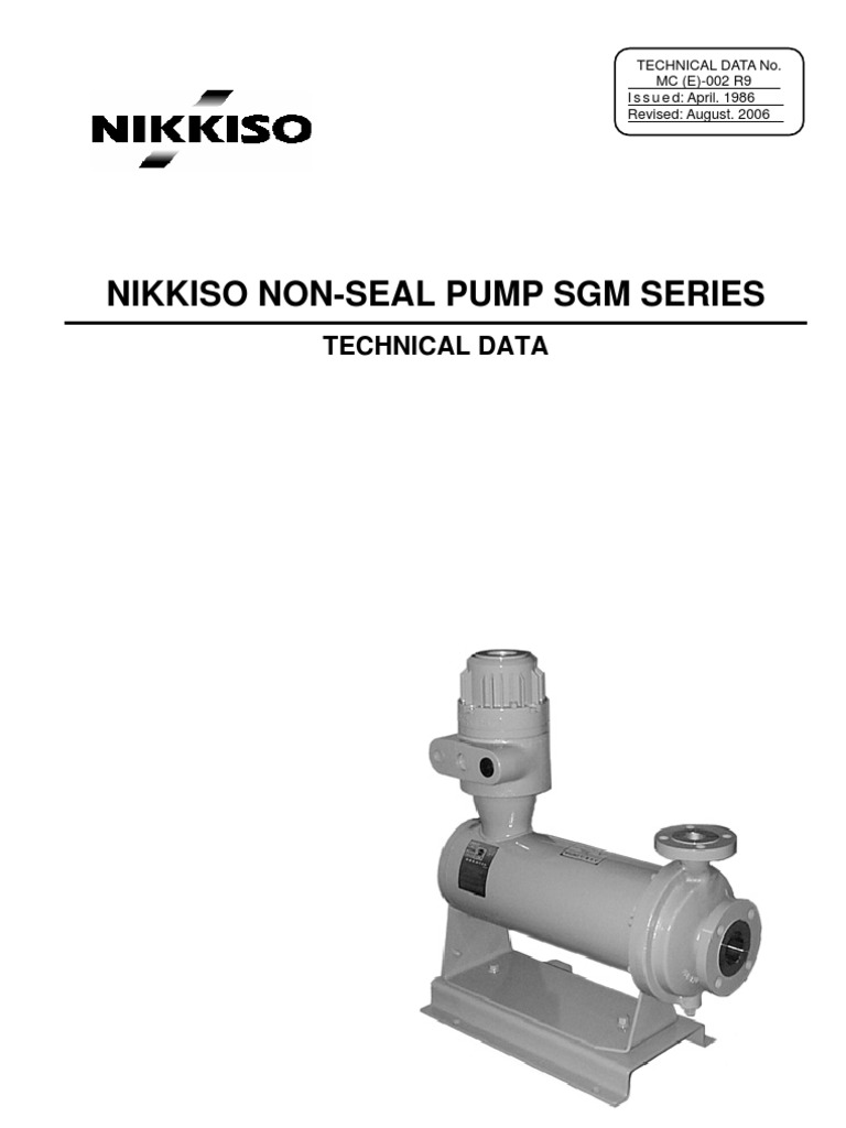 Nikkiso SGM TechnicalData | PDF | Pump | Valve