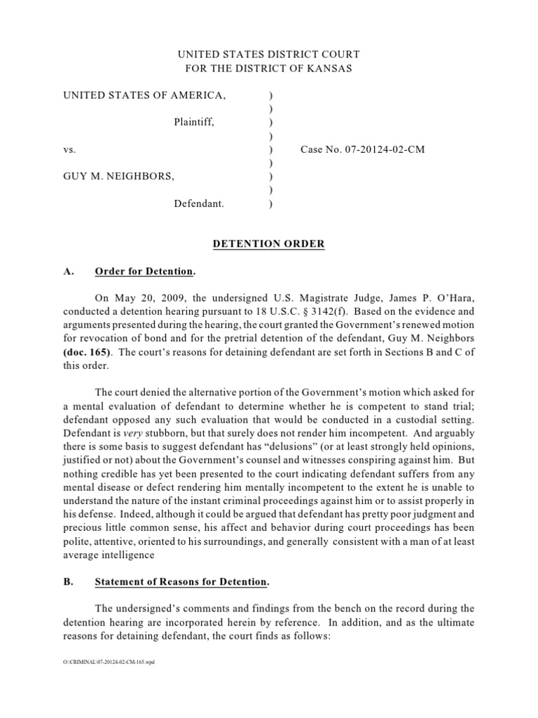 9th Attempt To Revoke Guy Neighbors Bond in The Yellow House Case | PDF ...