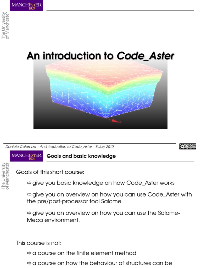 An Introduction To Code Aster | PDF | Parameter (Computer Programming) | Reserved Word