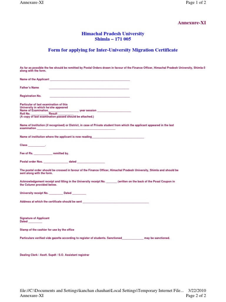 Migration Form | PDF | Government | Business