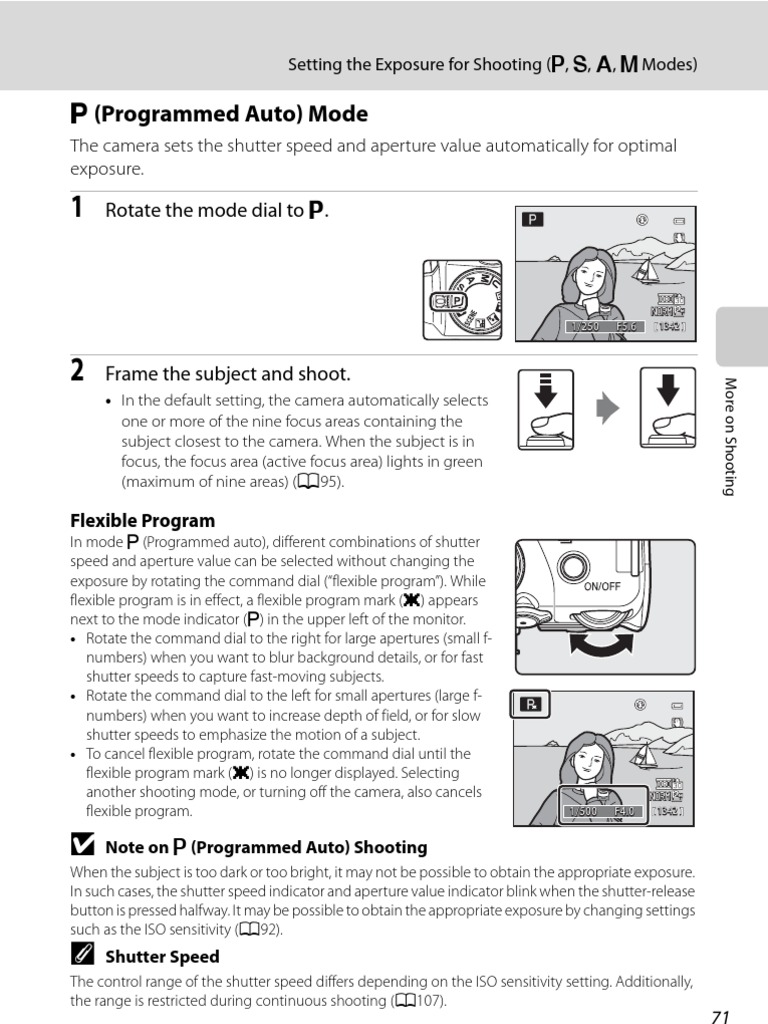 J (Programmed Auto) Mode | PDF | Technology & Engineering