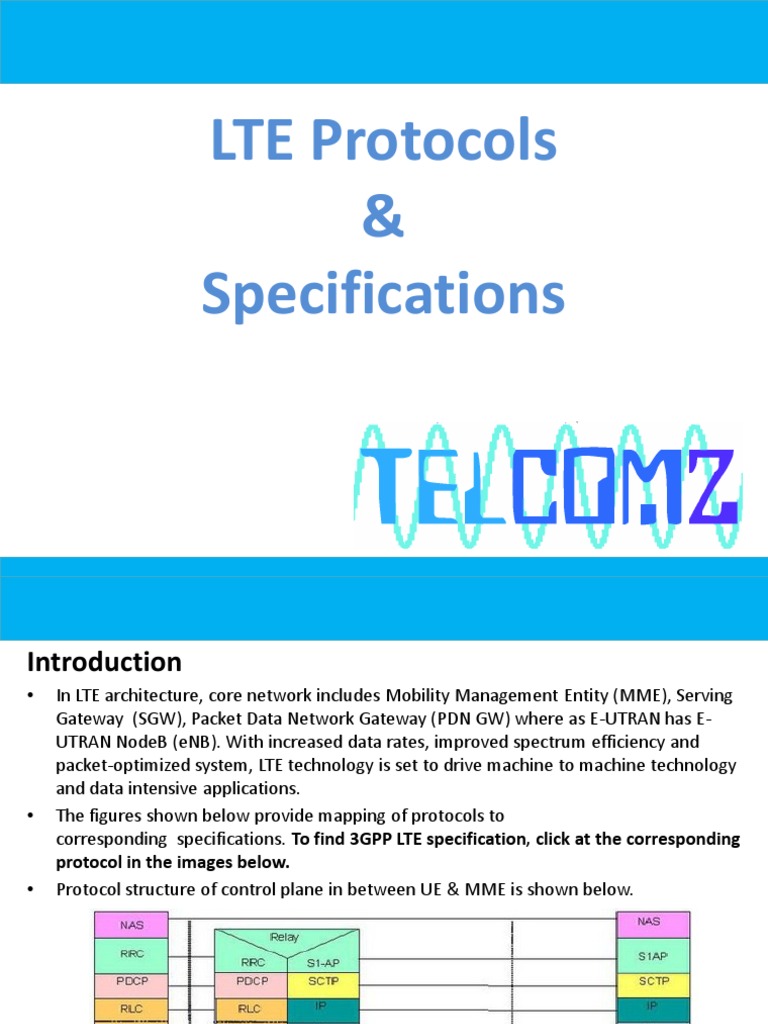LTE Protocols & Specifications | PDF | Internet Protocols | Networks