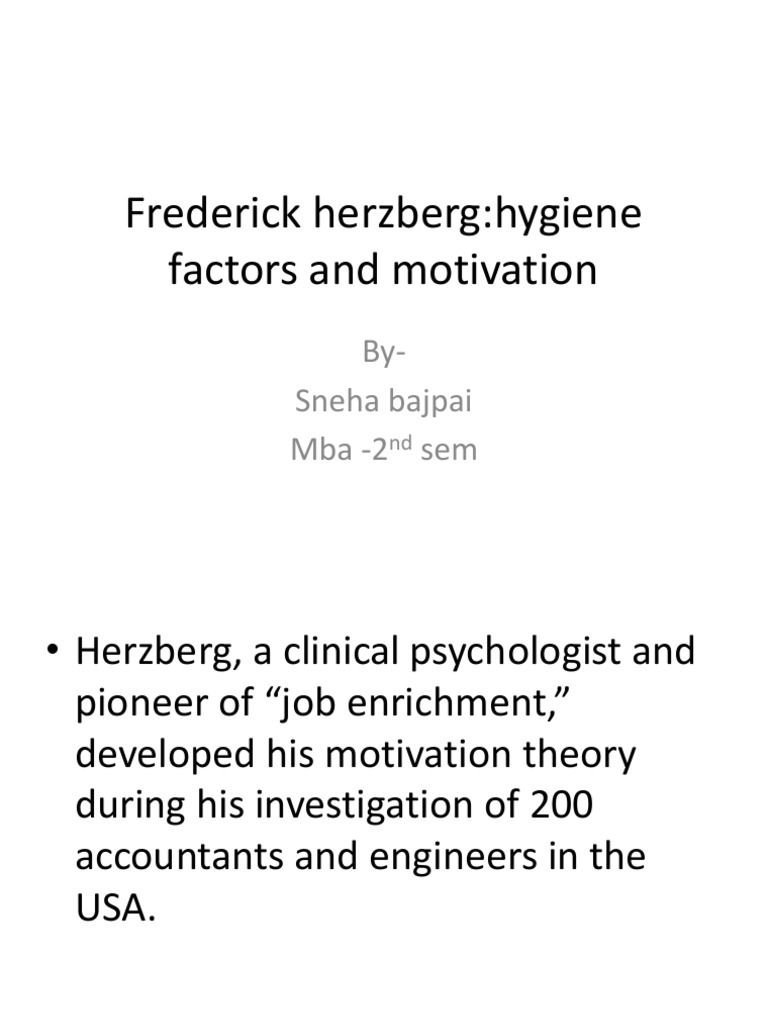 Frederick Herzberg-My | PDF | Job Satisfaction | Motivation