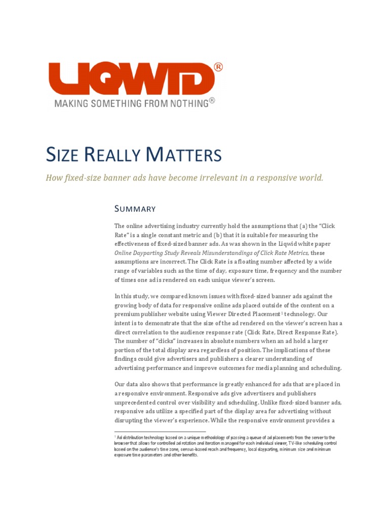 Size Really Matters | PDF | Online Advertising | Advertising