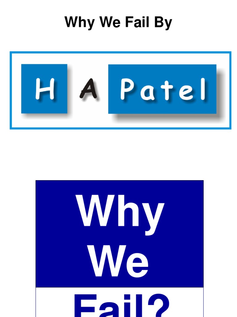 4 Why We Fail | Download Free PDF | Self Esteem | Metaphysics Of Mind