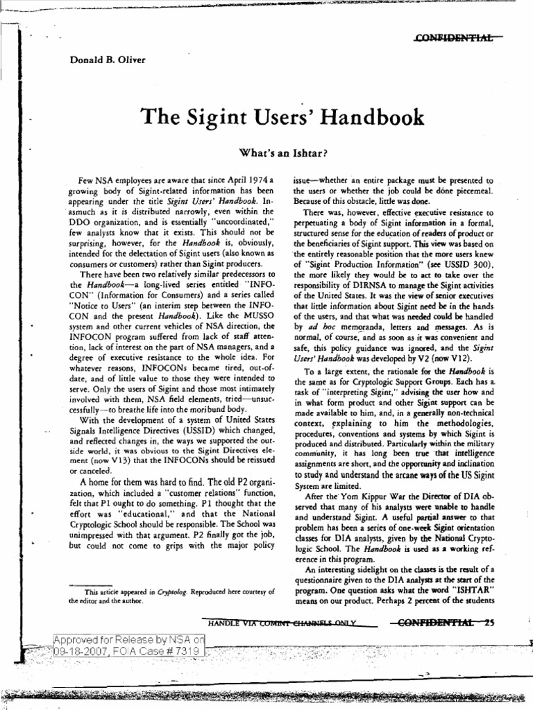 Sigint Handbook | Signals Intelligence | Data Collection | Free 30-day ...