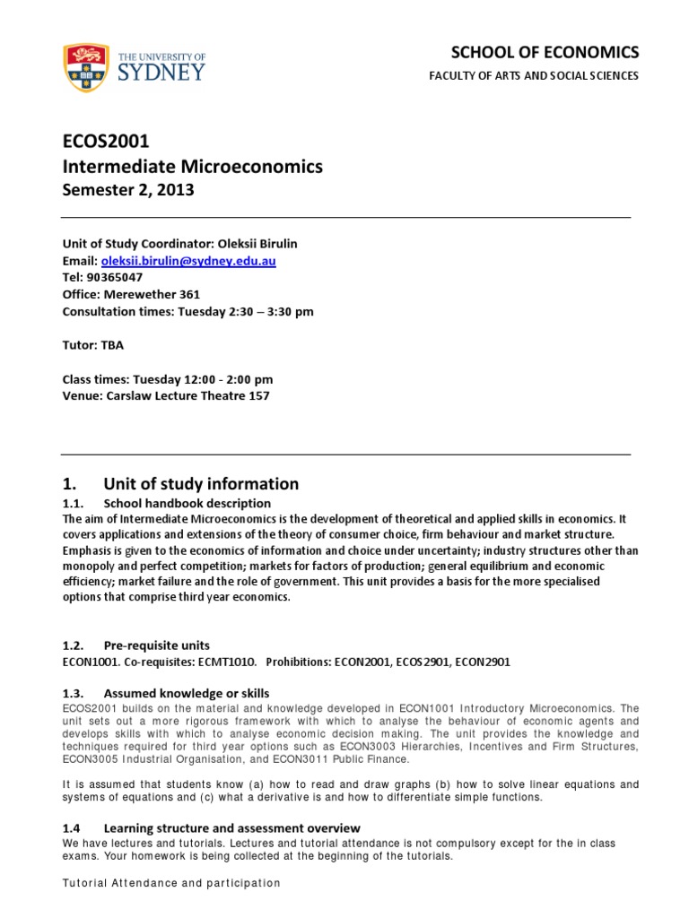 UoS Outline ECOS2001 | PDF | Plagiarism | Test (Assessment)