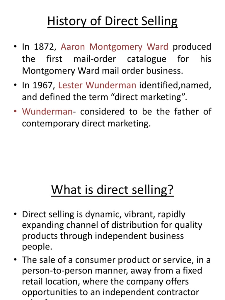 History and Evolution of Direct Selling | PDF | Multi Level Marketing ...