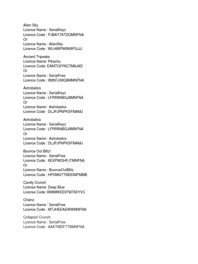 Game License Keys and Codes | PDF | Leisure
