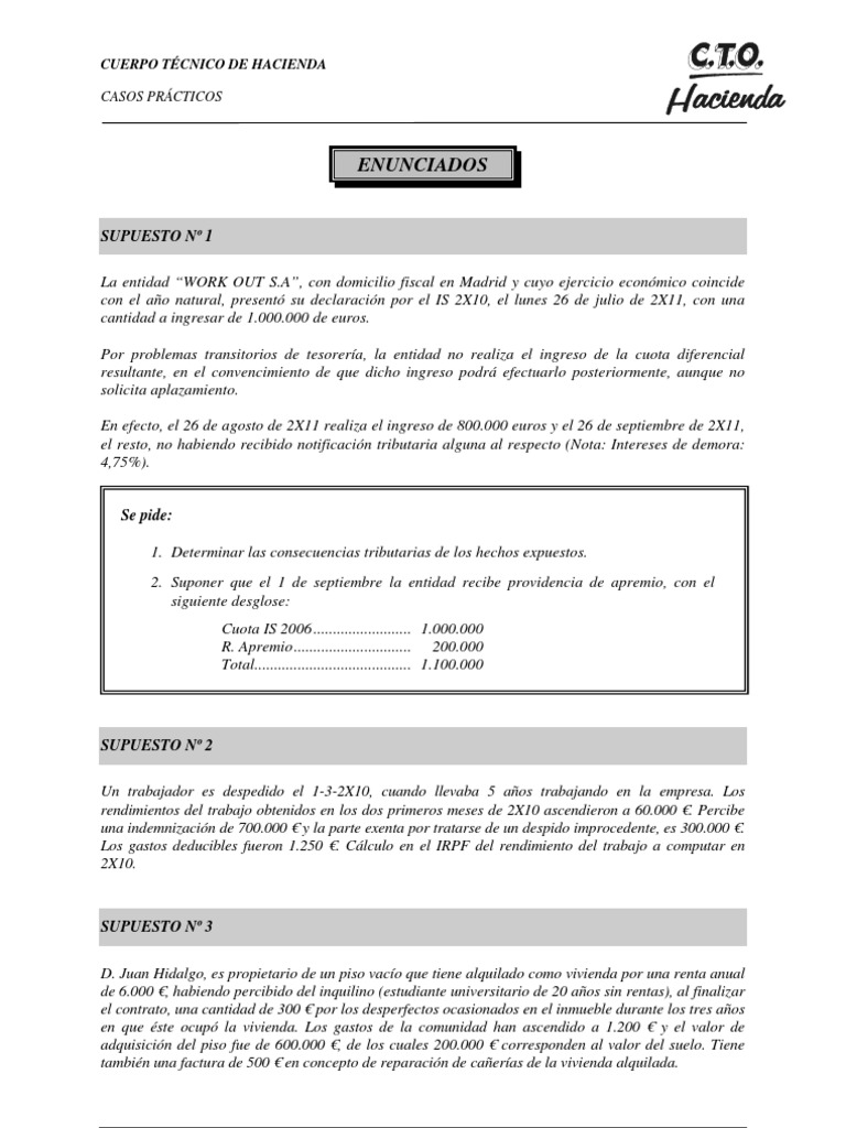 Cas Prac Fin Trib | PDF | aduana | Impuestos