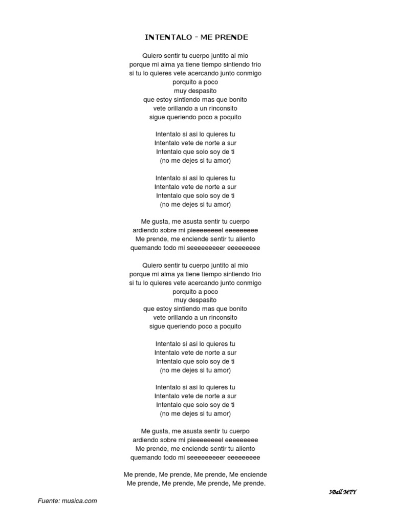 Letra Intentalo | PDF