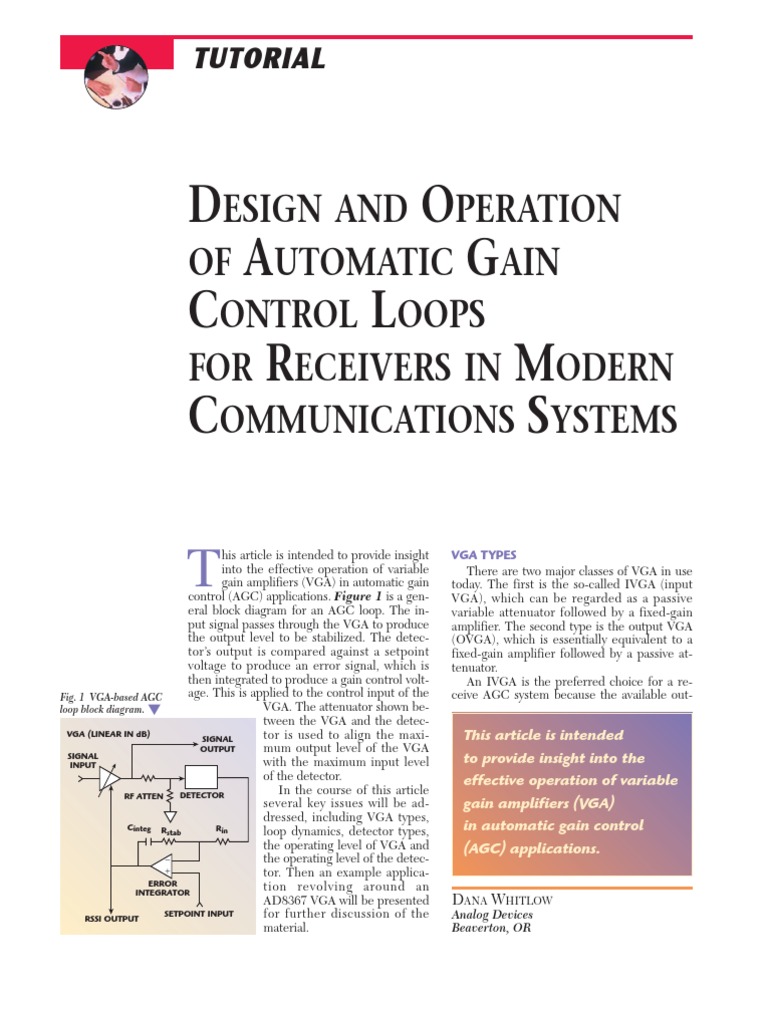 Variable Gain Amplifiers in AGC Systems | PDF | Detector (Radio ...