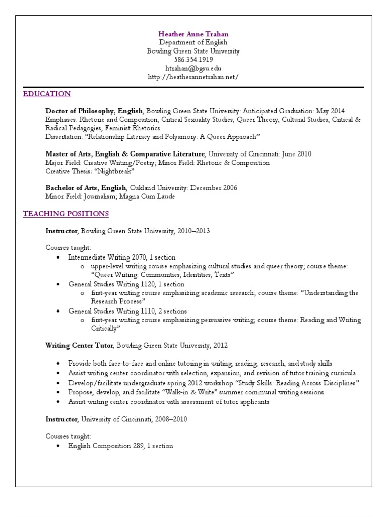 Heather Anne Trahan | PDF | English Studies | Academia