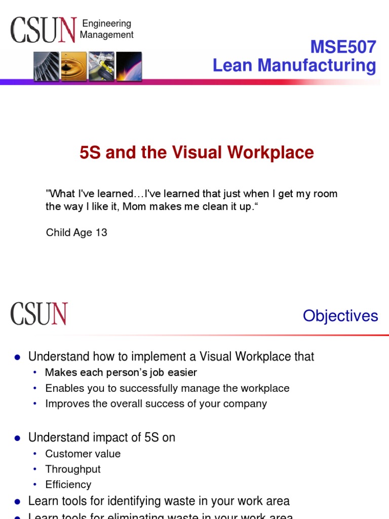 MSE507 Lean Manufacturing: 5S and The Visual Workplace | Download Free ...