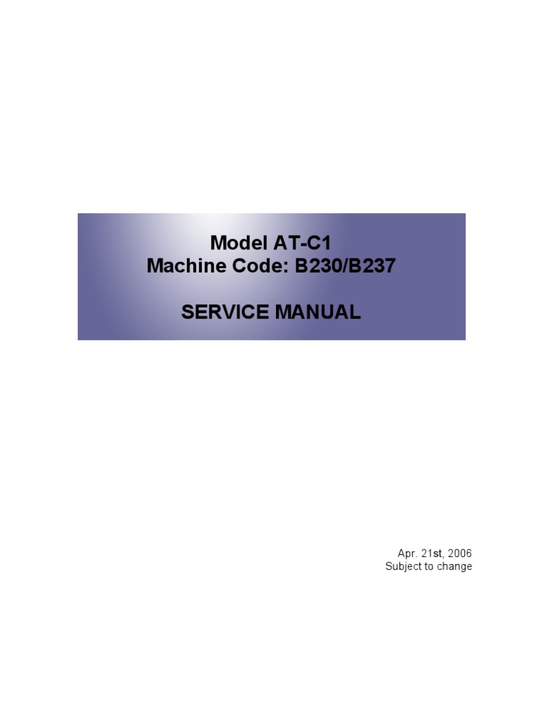 Ricoh MP c2500 Service Manual | PDF | Image Scanner | Printer (Computing)