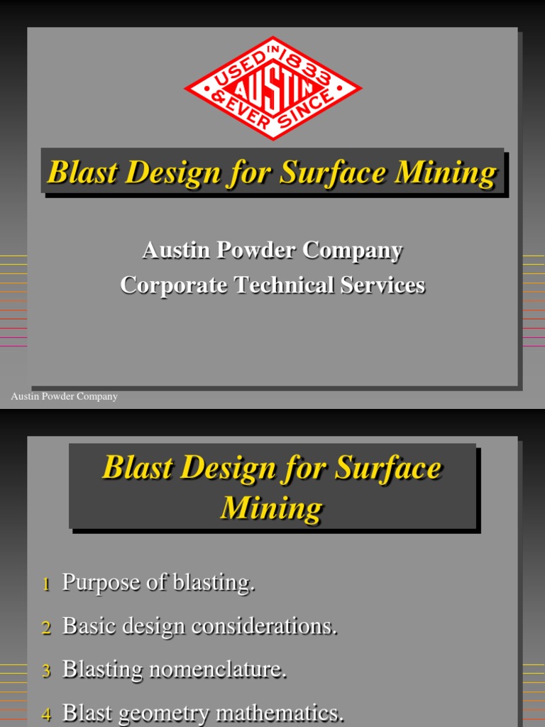 Surface Mining Blast Design Guide | PDF | Rock (Geology) | Mining